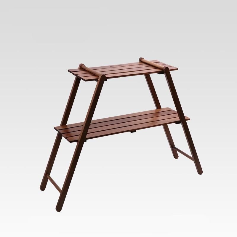 Portable Solid Wood Outdoor Storage Rack – Perfect for Camping, Picnics ...